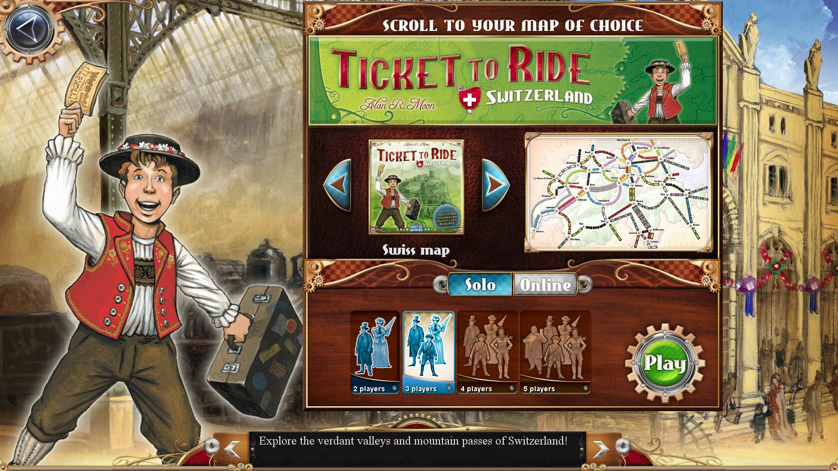 Ticket to Ride Switzerland Steam Key GLOBAL